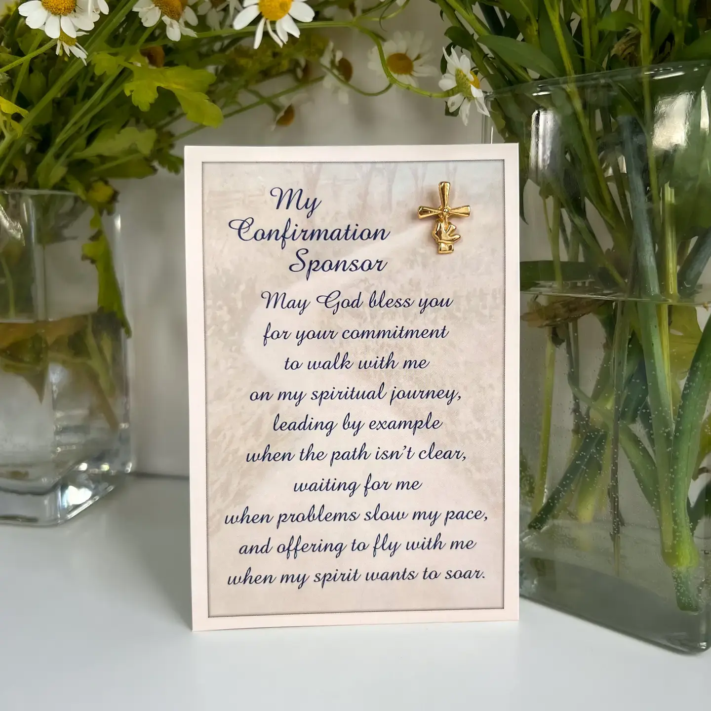 Confirmation Sponsor Gift - Pin with Card - Reilly's Church Supply ...