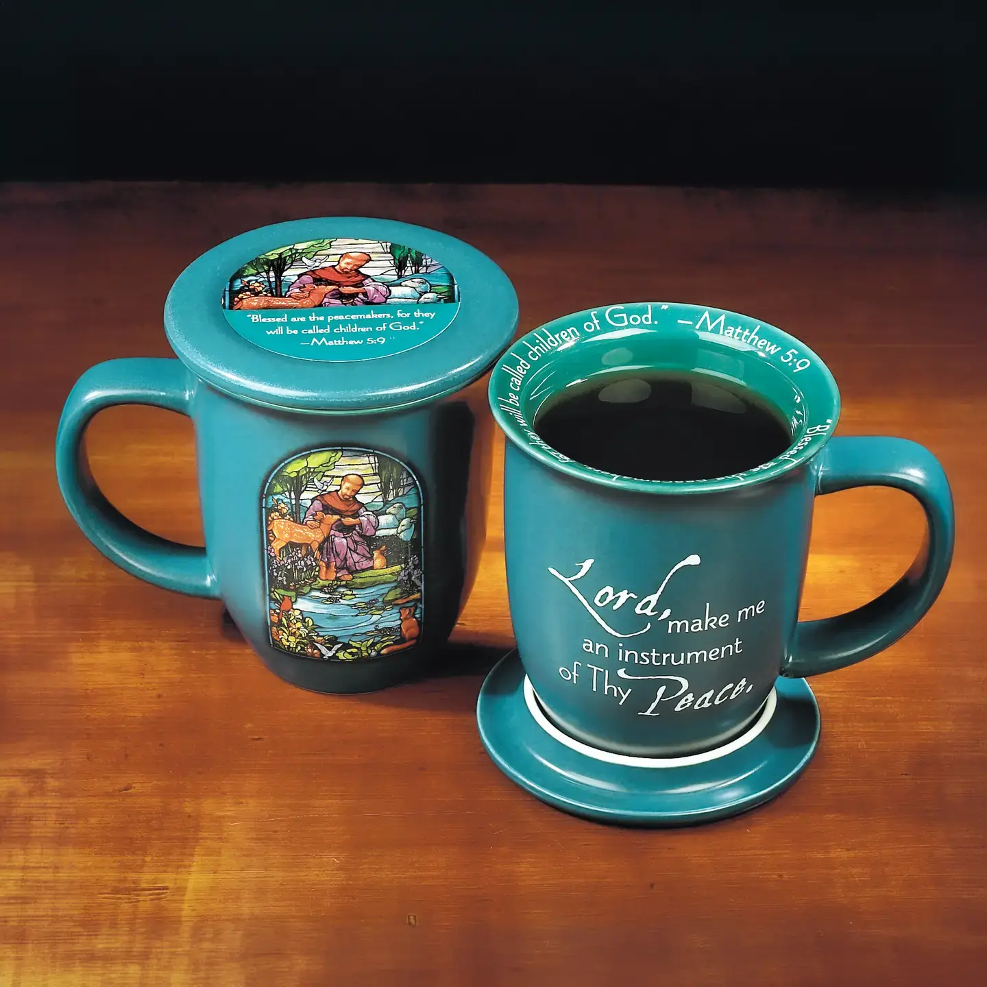 Mug with Coaster - St. Francis - Reilly's Church Supply & Gift Boutique