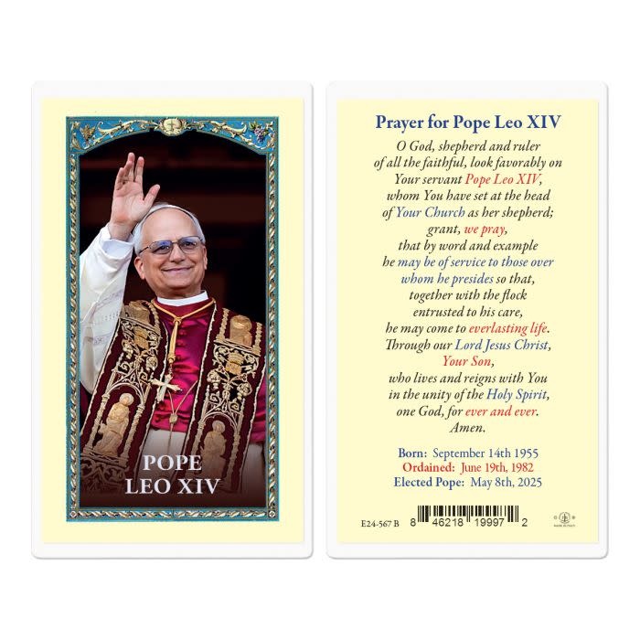 Holy Card, Laminated - Pope Leo XIV - Reilly's Church Supply & Gift ...