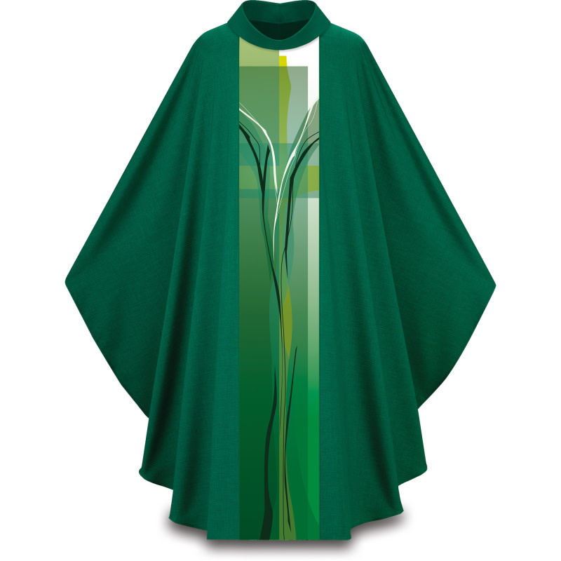 Chasuble, Gothic - Pius Fabric, Stiff Roll Collar - Reilly's Church ...