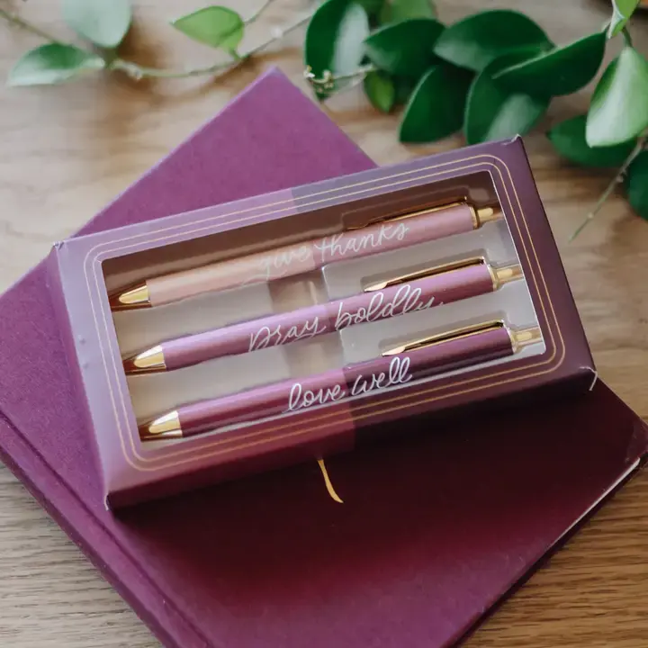 Pen Set of 3, Rose Tone - Reilly's Church Supply & Gift Boutique