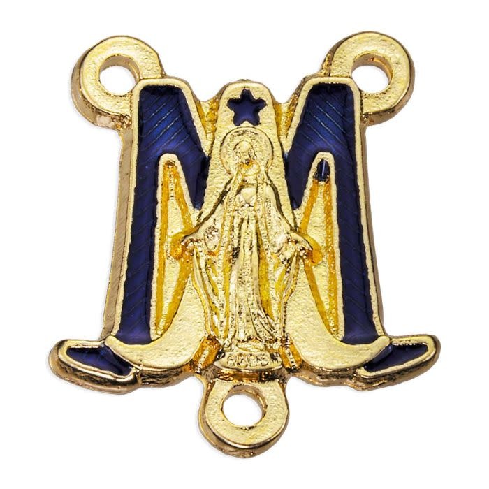 Rosary Centerpiece - Miraculous Medal, Gold with Blue - Reilly's Church ...