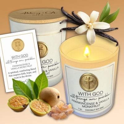 Candle - With God Frankincense & Vanilla Monk Fruit, 7 oz. - Reilly's ...