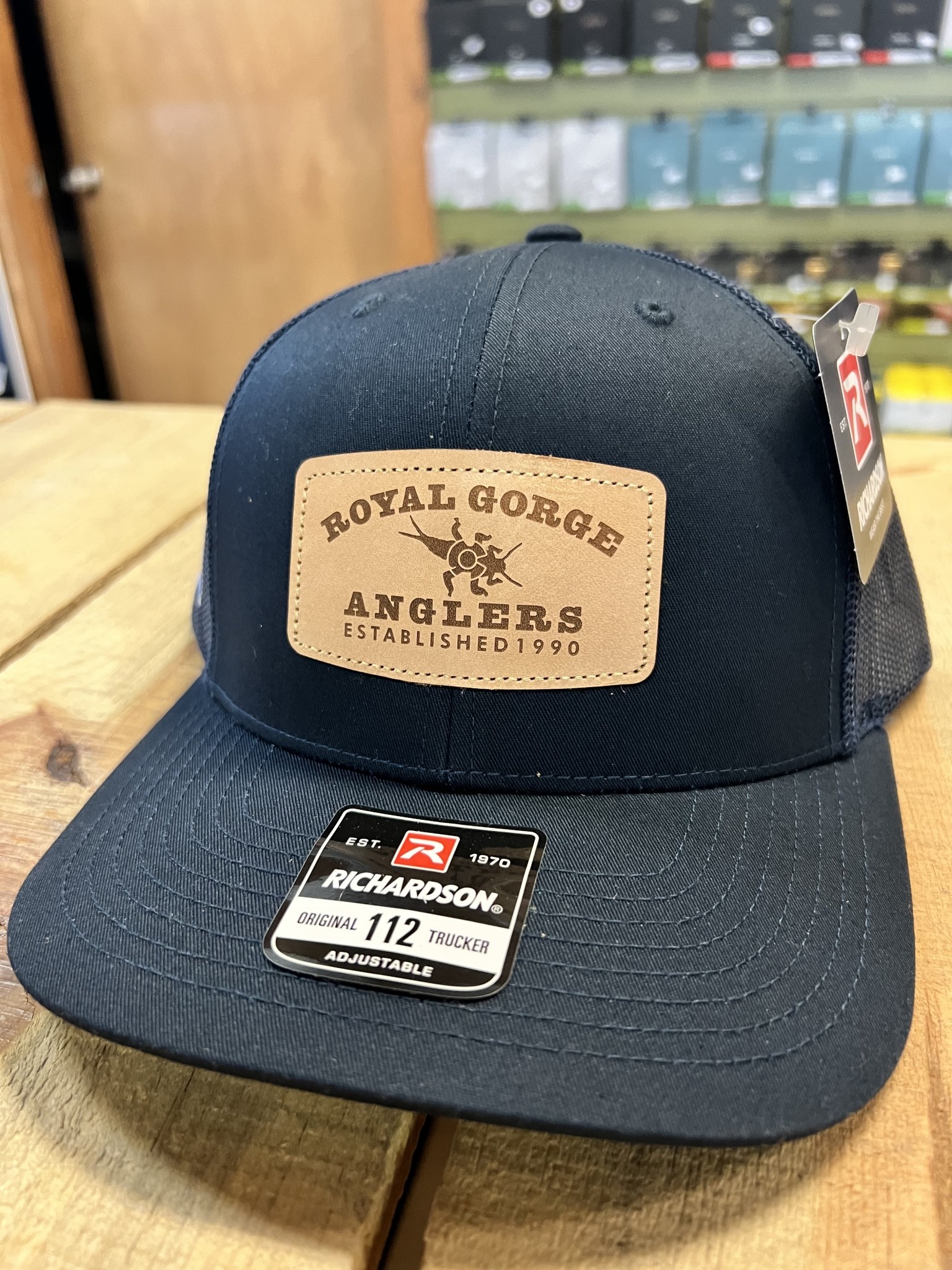 RGA Stonebug Leather Patch Trucker (Navy) - Royal Gorge Anglers