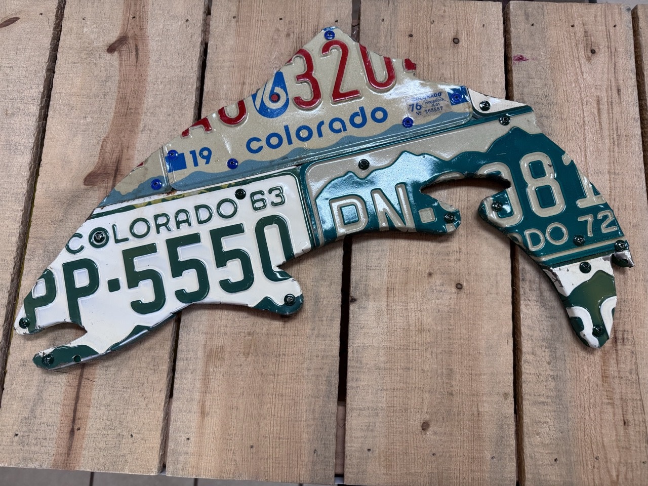 24" Vintage Colorado Trout License Plate Art - Royal Gorge Anglers