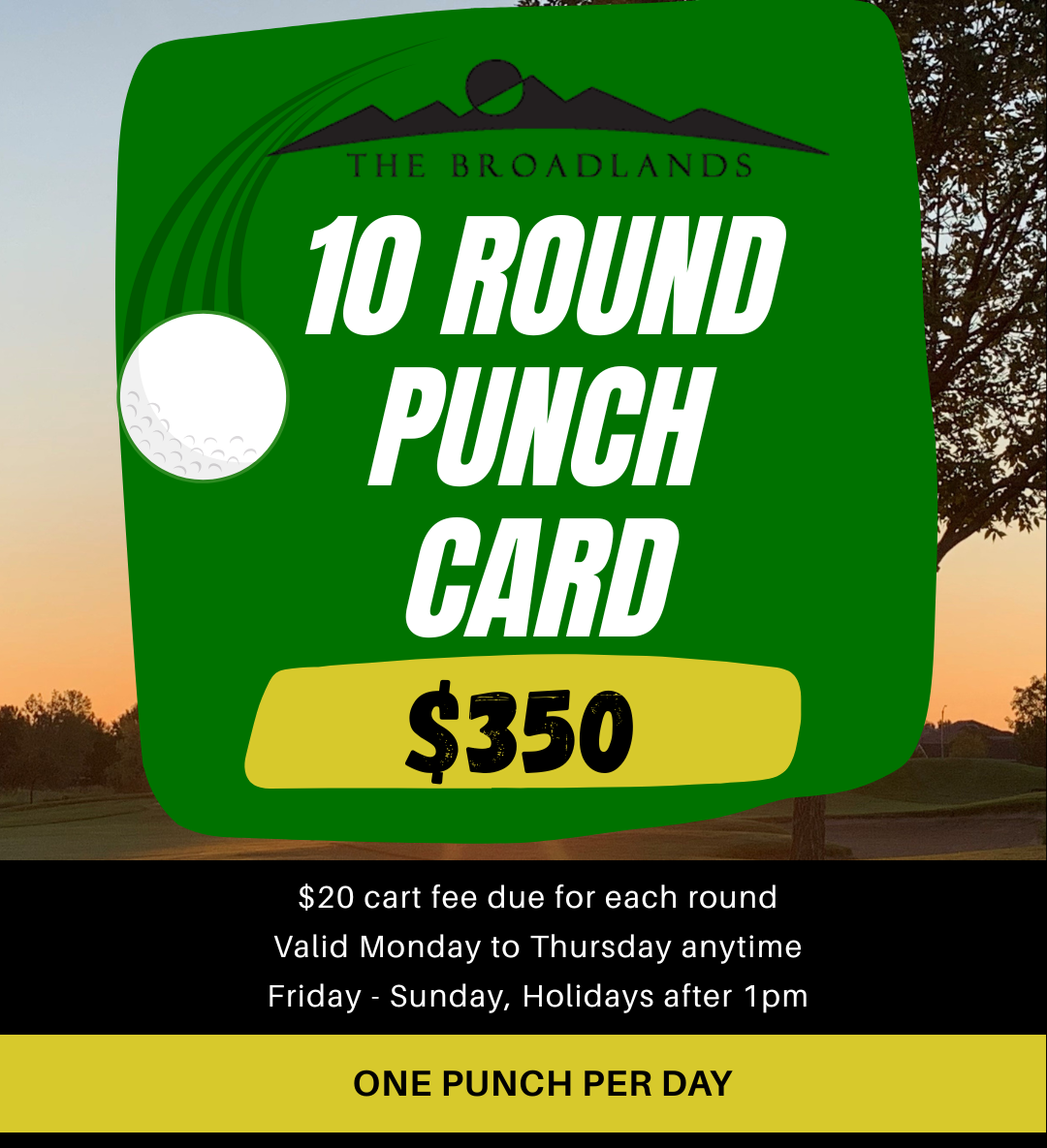2026 10 Round Punch Card - Broadlands Golf Course