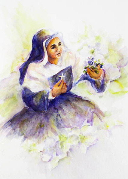 Mother Theodore Watercolor Laminated Prayer Card - Linden Leaf Gifts