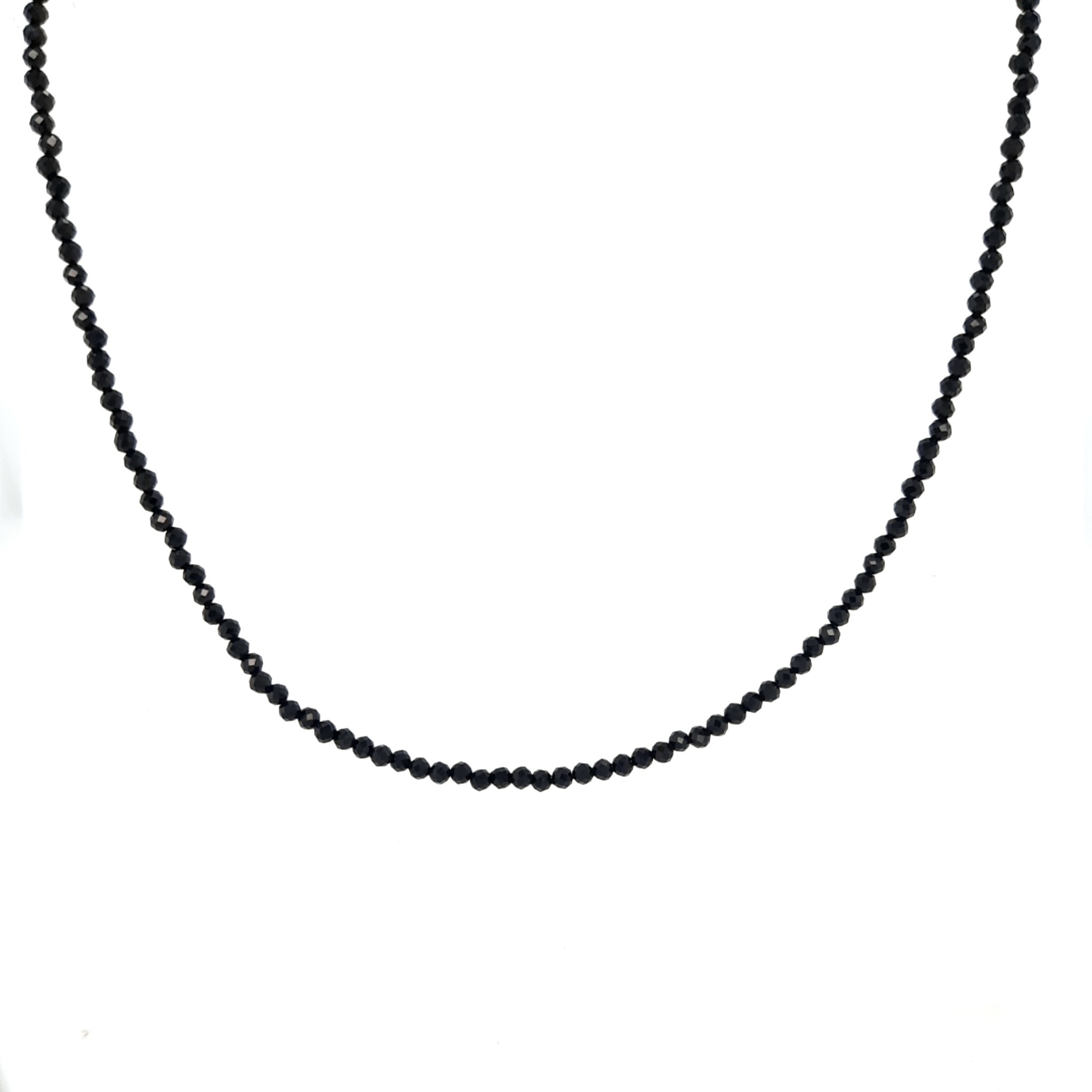 Black spinel bead necklace store