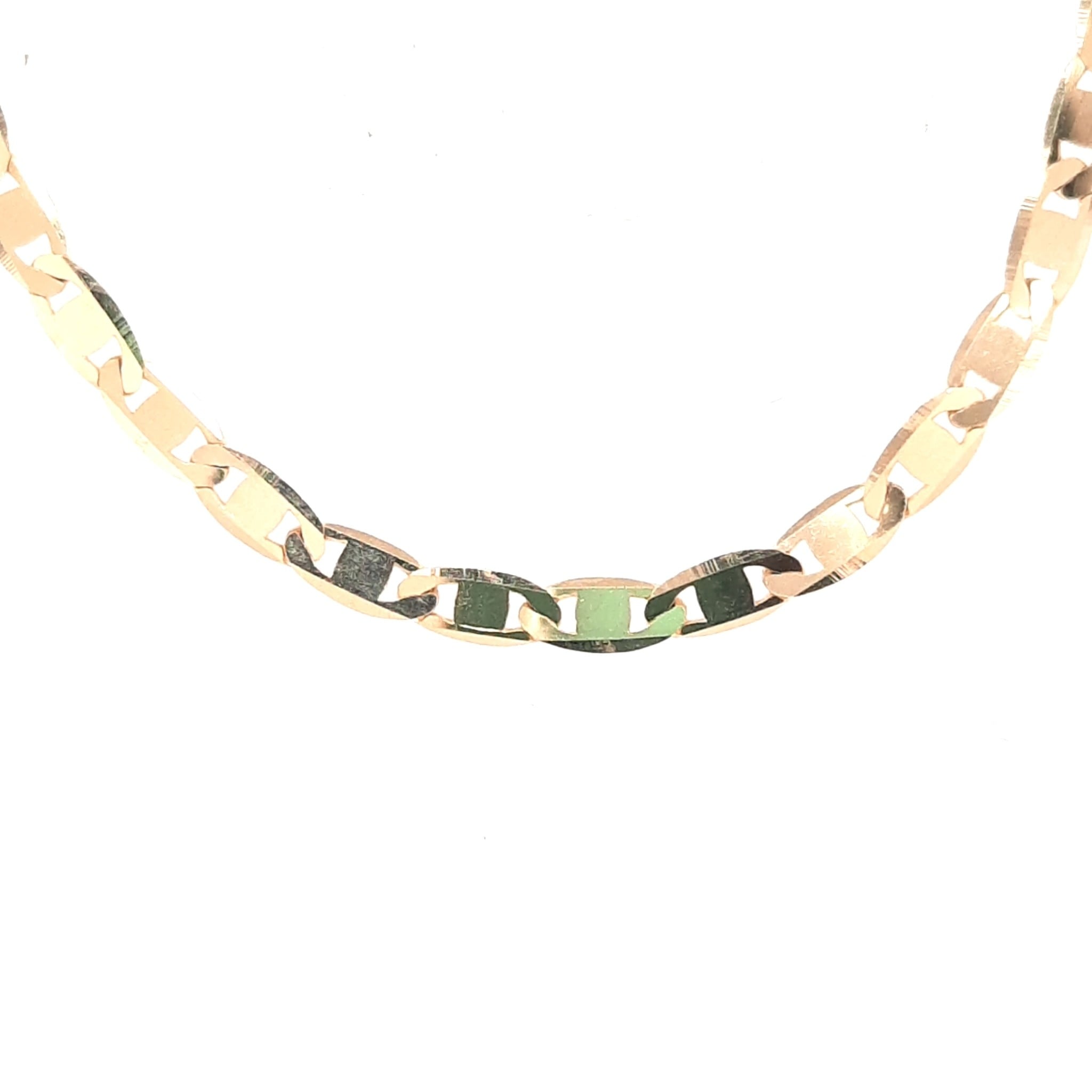18" Flat oval link chain 18k yellow gold 3.78gr - Quinn's Goldsmith