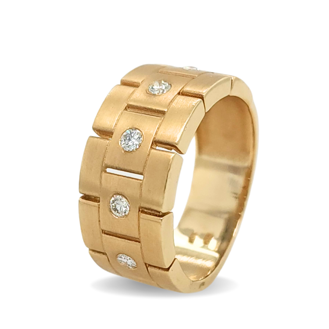 Diamond Men's Link Band 14k yellow gold - Quinn's Goldsmith