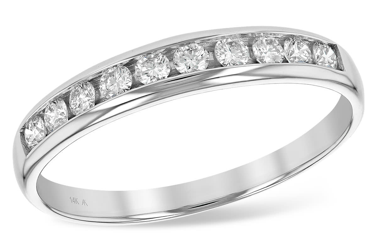 Diamond channel set band, 14k white gold .25 ctw - Quinn's Goldsmith