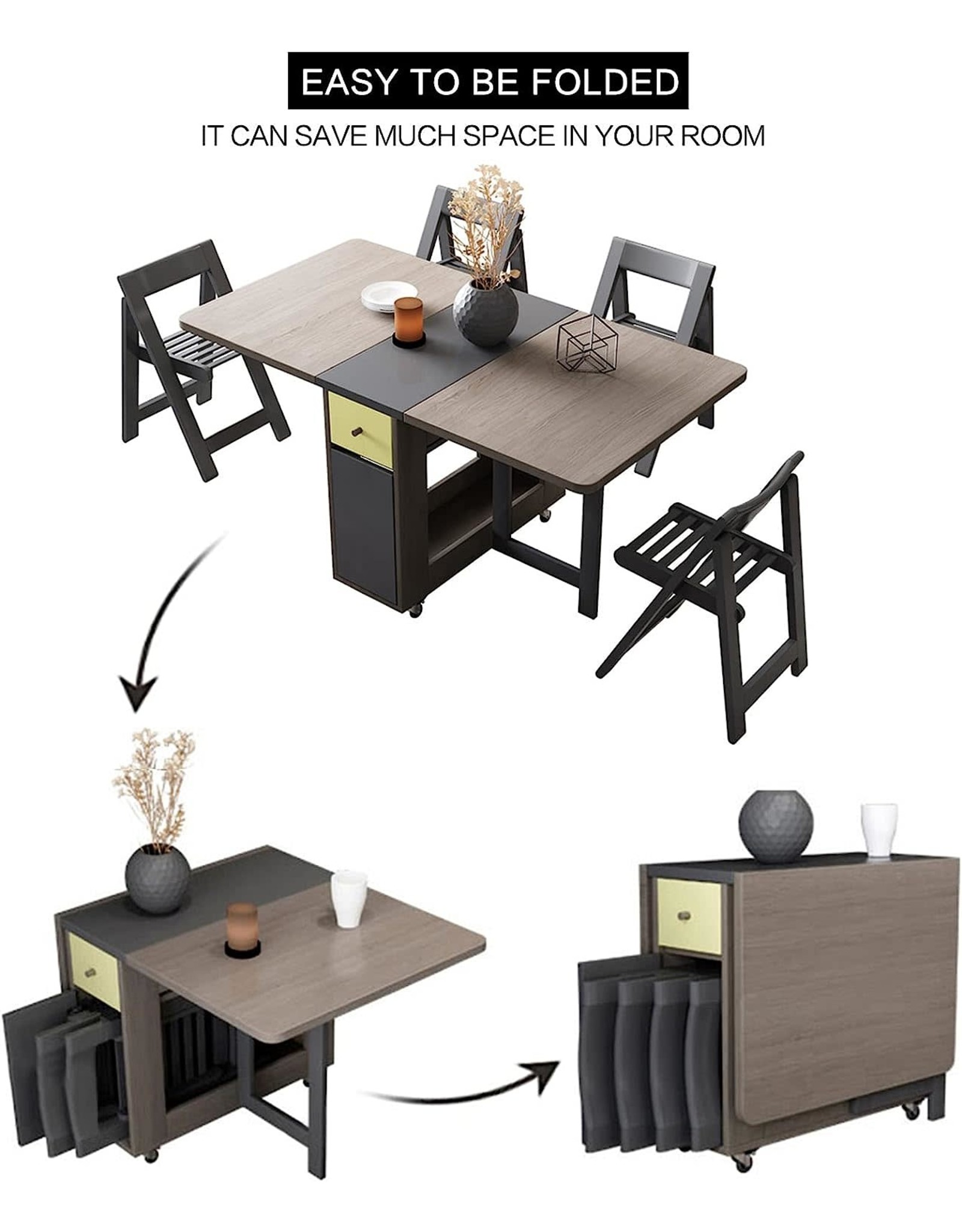 Folding Dining Room Table Space Saver