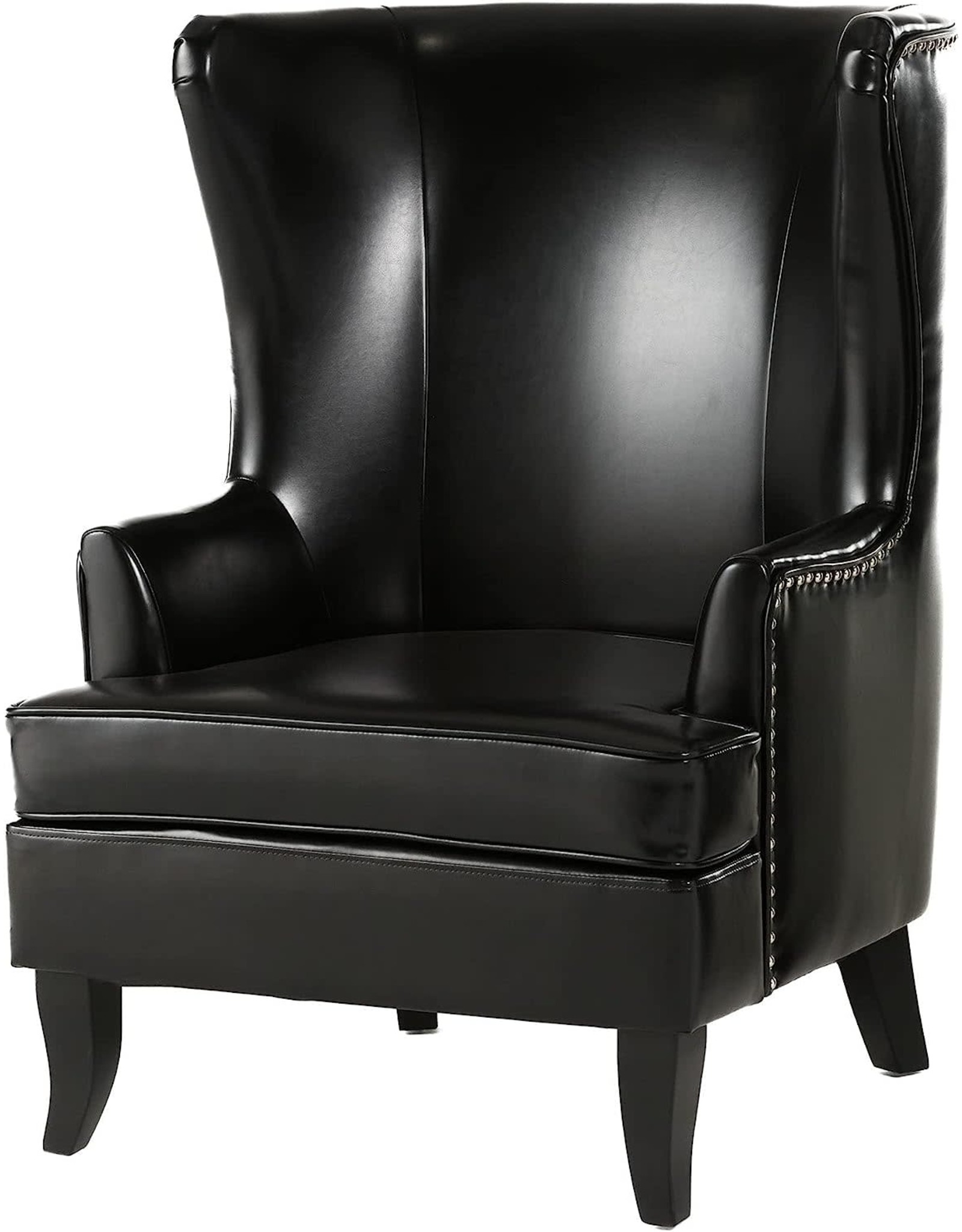 Black Leather Wing Chair