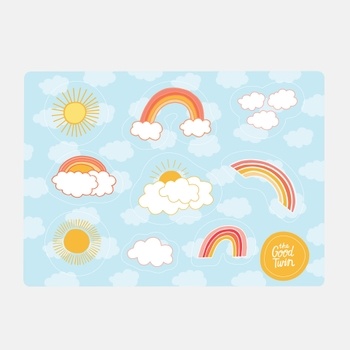 Rainbow Sticker Sheet - Orange Bird