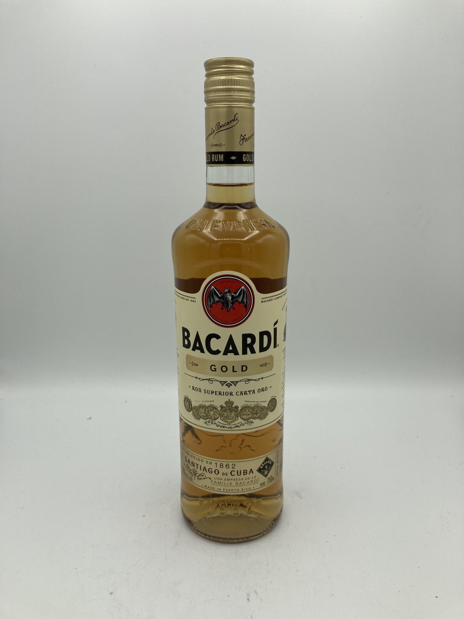 Bacardi gold rum 40% abv 80 proof 750ml - Holly Main liquor