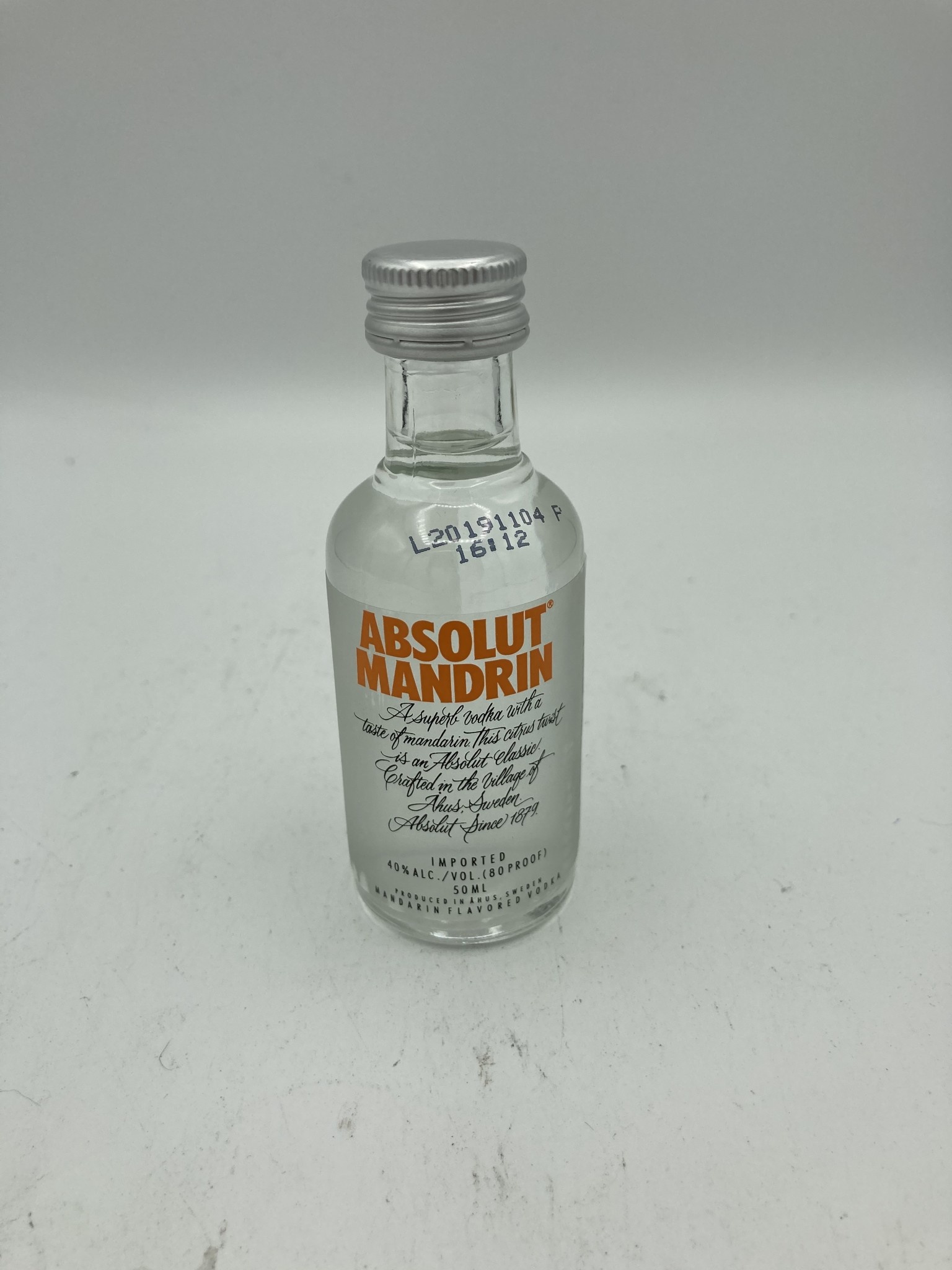 Absolut mandarin 40% abv 80 proof 50ml - Holly Main liquor