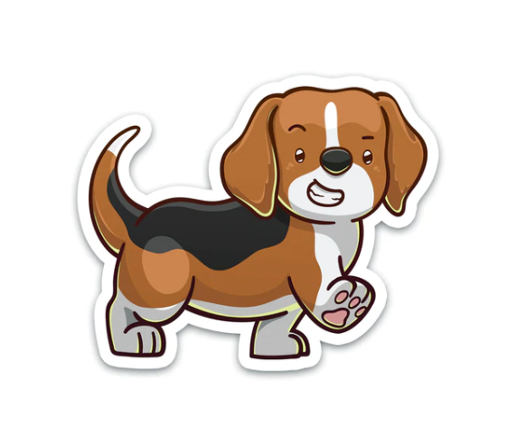 Beagle Vinyl Sticker - Wit & Whimsy Toys