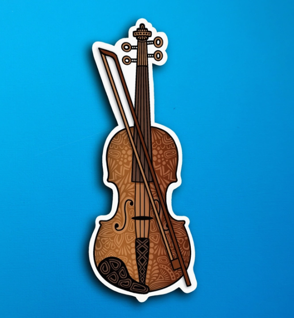 Violin Vinyl Sticker - Wit & Whimsy Toys