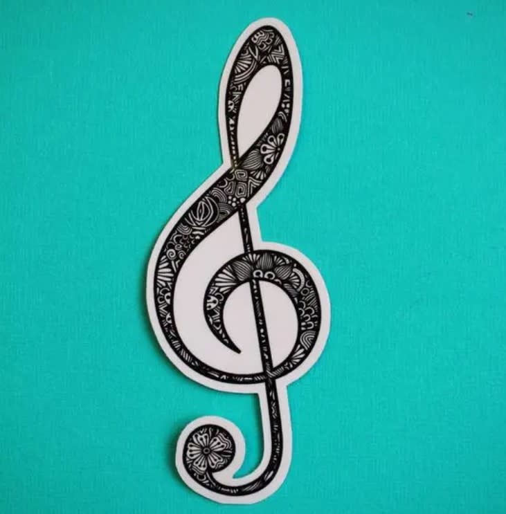 Treble Clef Vinyl Sticker - Wit & Whimsy Toys