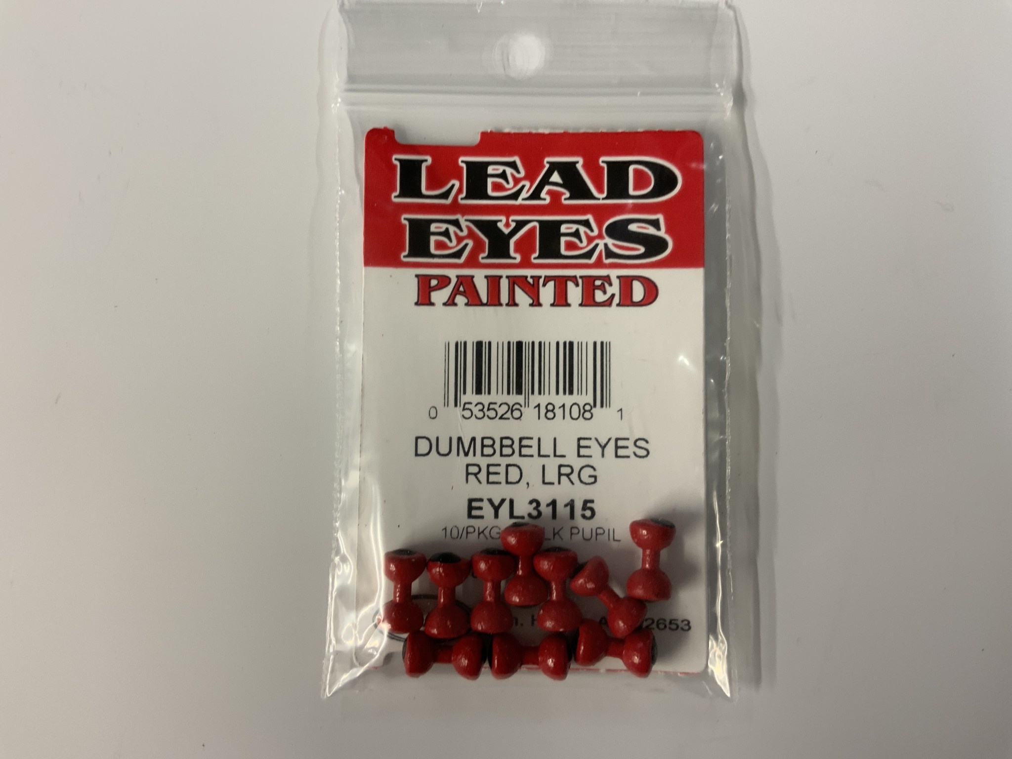DUMBBELL EYES PAINTED RED LARGE (EYL3115) - All Seasons Sports, Inc