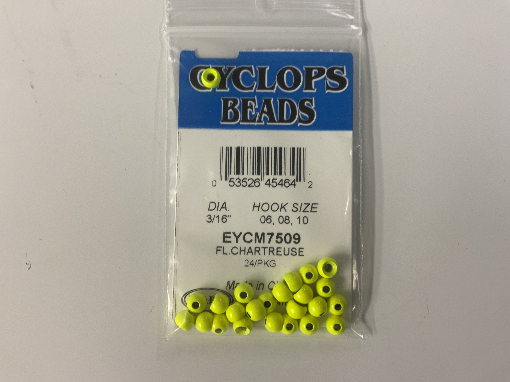 PAINTED CYCLOPS BEADS, 3/16" FL CHARTREUSE. EYCM7509 - All Seasons ...