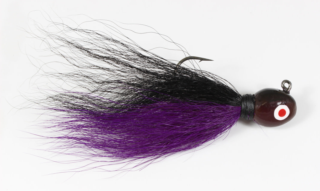 Challenger Lures (CJ12-02) Challenger Bucktail Jig 1/2oz Black Purple ...