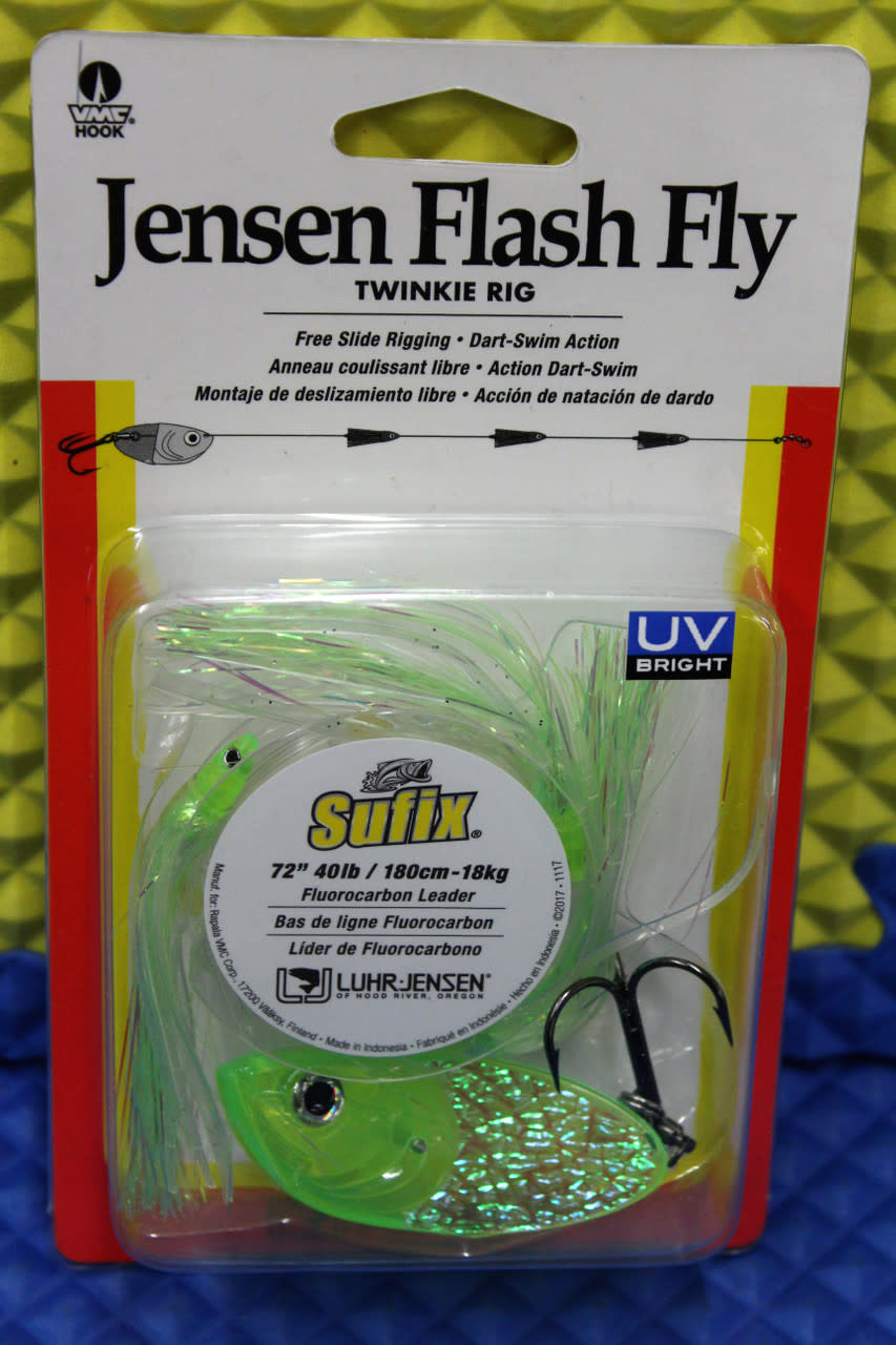 Luhr-Jensen JENSEN FLASH FLY TWINKIE RIG FISH CANDY UV CHARTREUSE - All ...