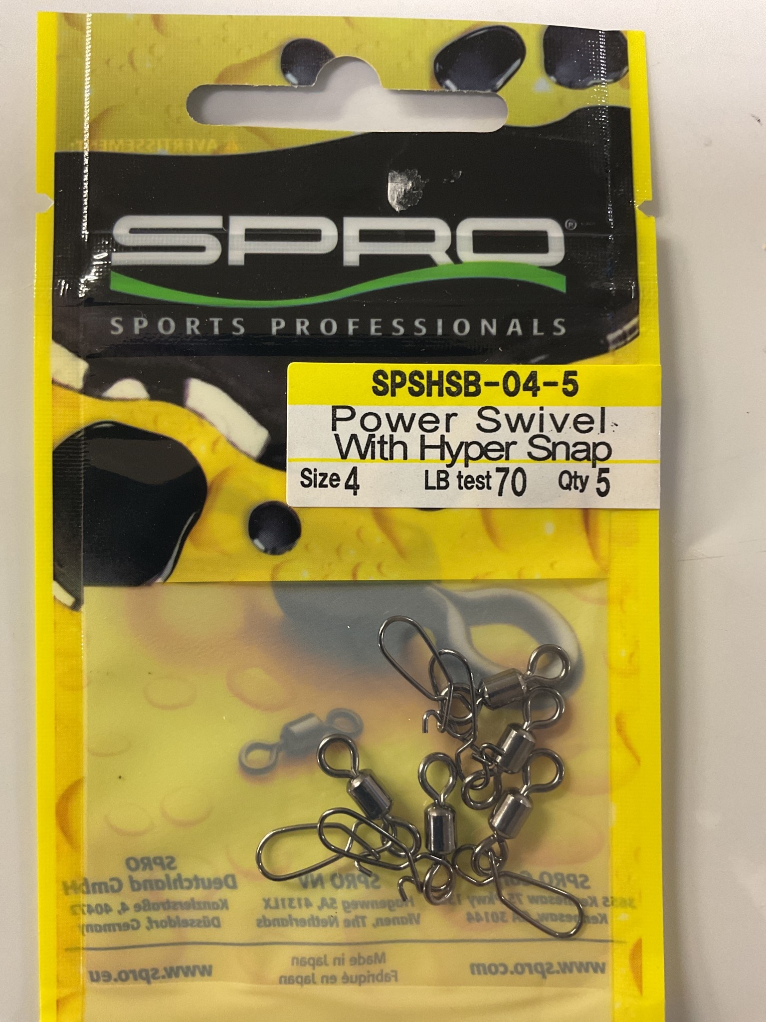 SPRO POWER SWIVEL W/HYPER SNAP SZ 4 (70 LBS) 5 PK - All Seasons Sports, Inc