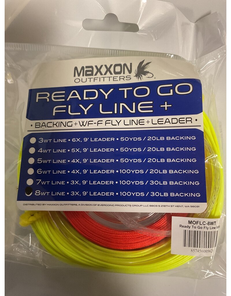 Maxxon Outfitters WF8F READY TO GO FLY LINE (BACKING + FLY LINE ...