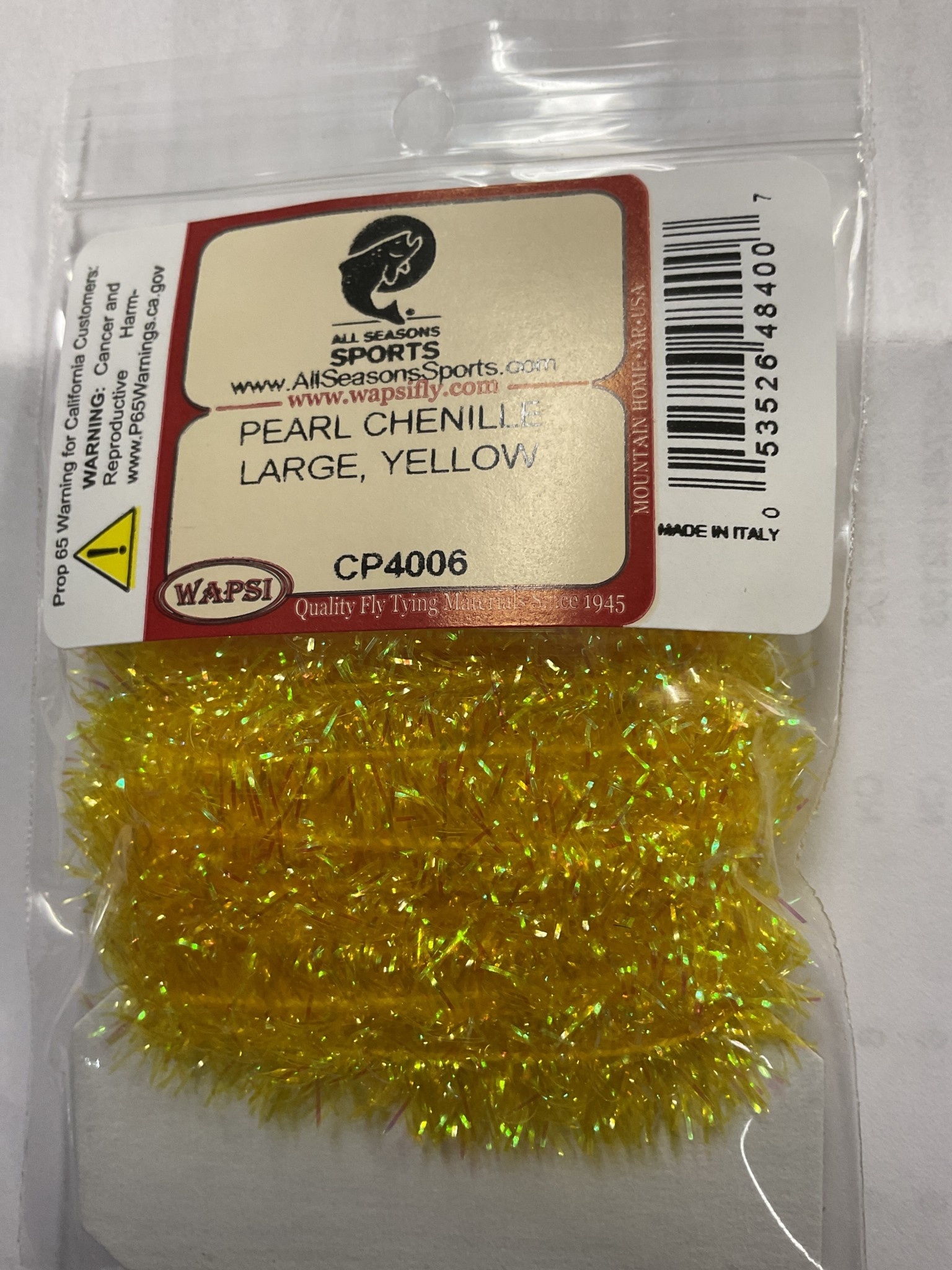 Wapsi (CP4006) PEARL CHENILLE LARGE, YELLOW - All Seasons Sports, Inc