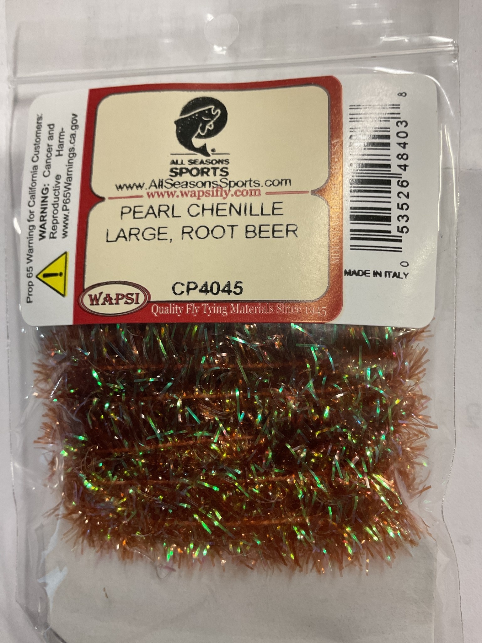 Wapsi (CP4045) PEARL CHENILLE LARGE, ROOT BEER - All Seasons Sports, Inc