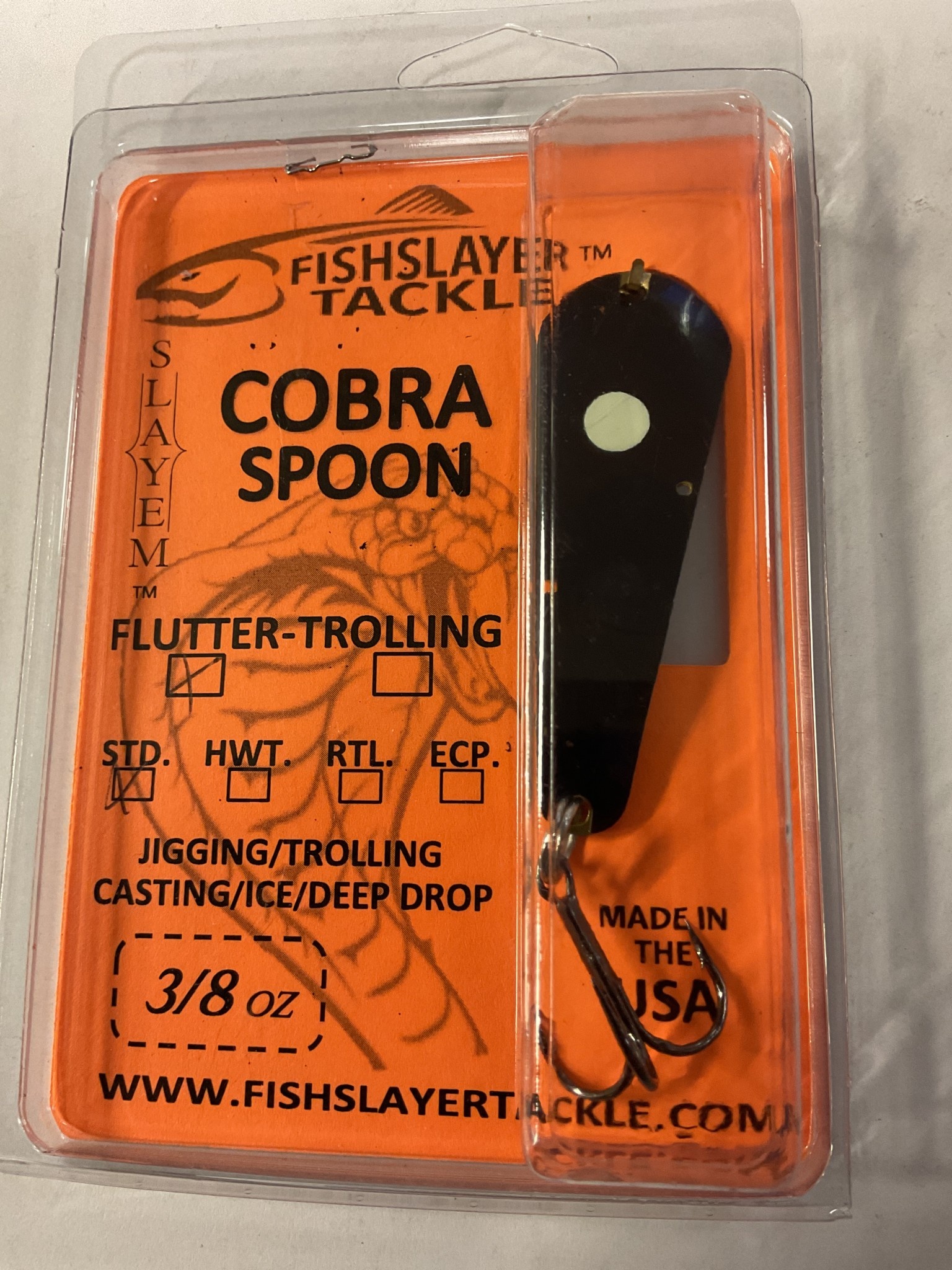 FISHSLAYER TACKLE COBRA FLUTTER SPOON EYE - EYE 3/8oz - All Seasons Sports