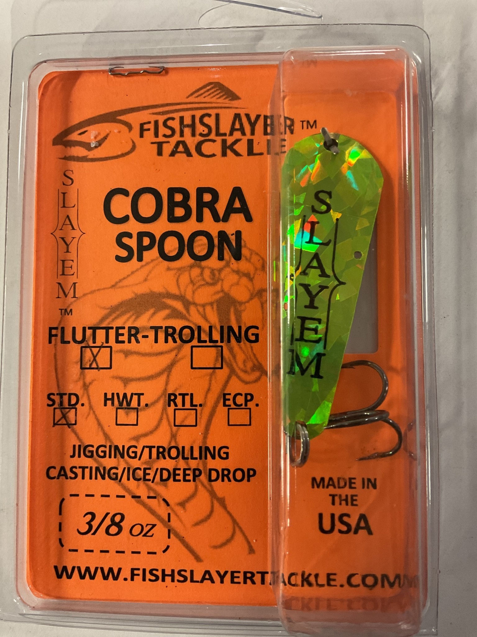 COBRA FLUTTER SPOON CRAZY GOLD. 3/8oz - All Seasons Sports, Inc