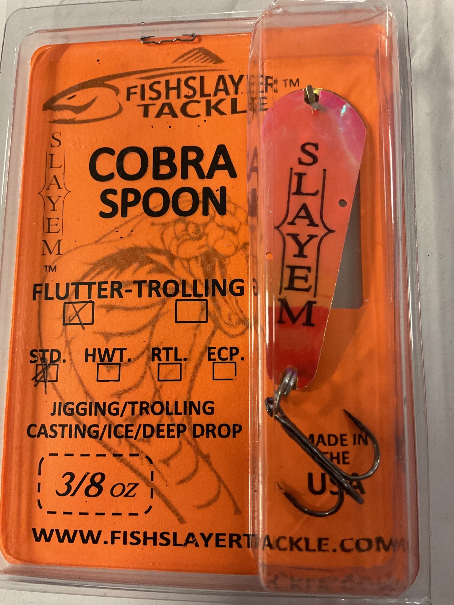 COBRA FLUTTER SPOON UV PINK LAVA 3/8oz - All Seasons Sports, Inc