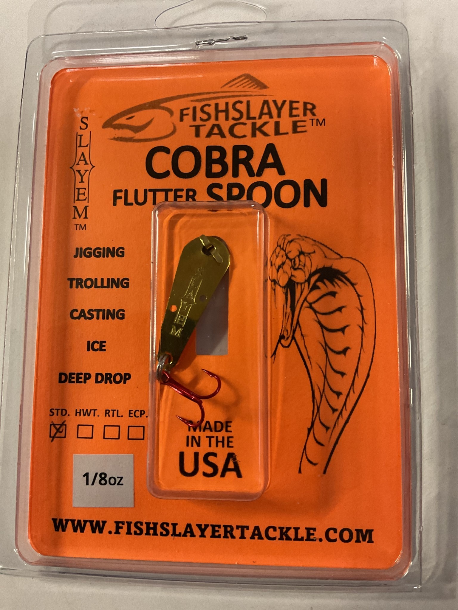 COBRA FLUTTER SPOON WELL POLISHED BLING 1/8OZ - All Seasons Sports, Inc
