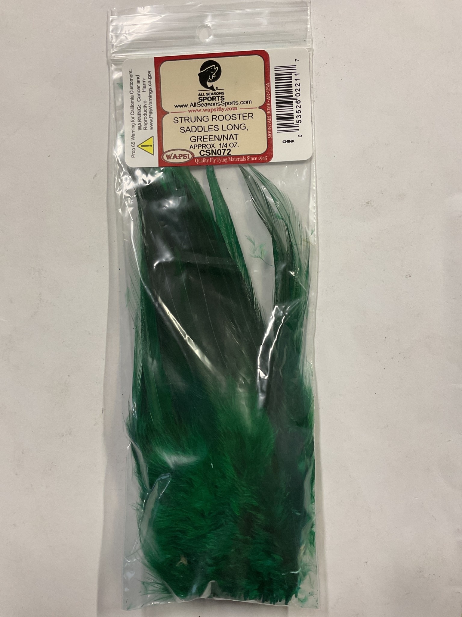 Wapsi (CSN072) STRUNG ROOSTER SADDLES LONG, GREEN/NAT - All Seasons ...