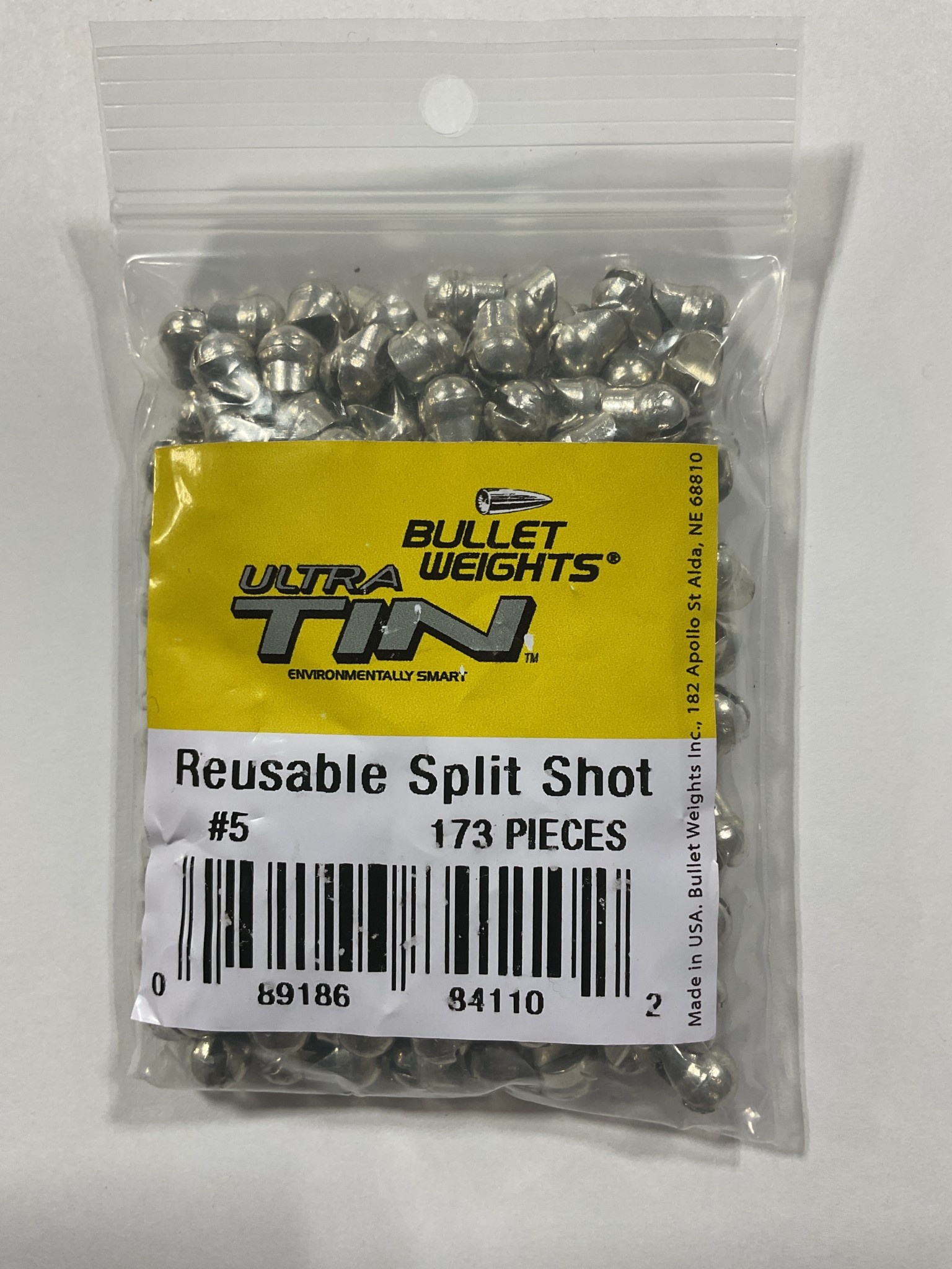 BULLET WEIGHTS INC. BULLET WEIGHTS ULTRA TIN REUSABLE SPLIT SHOT #5 ...