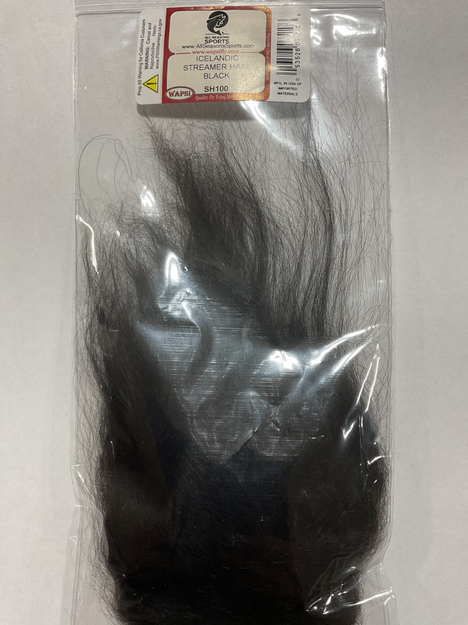 (SH100) STREAMER HAIR, BLACK - All Seasons Sports, Inc