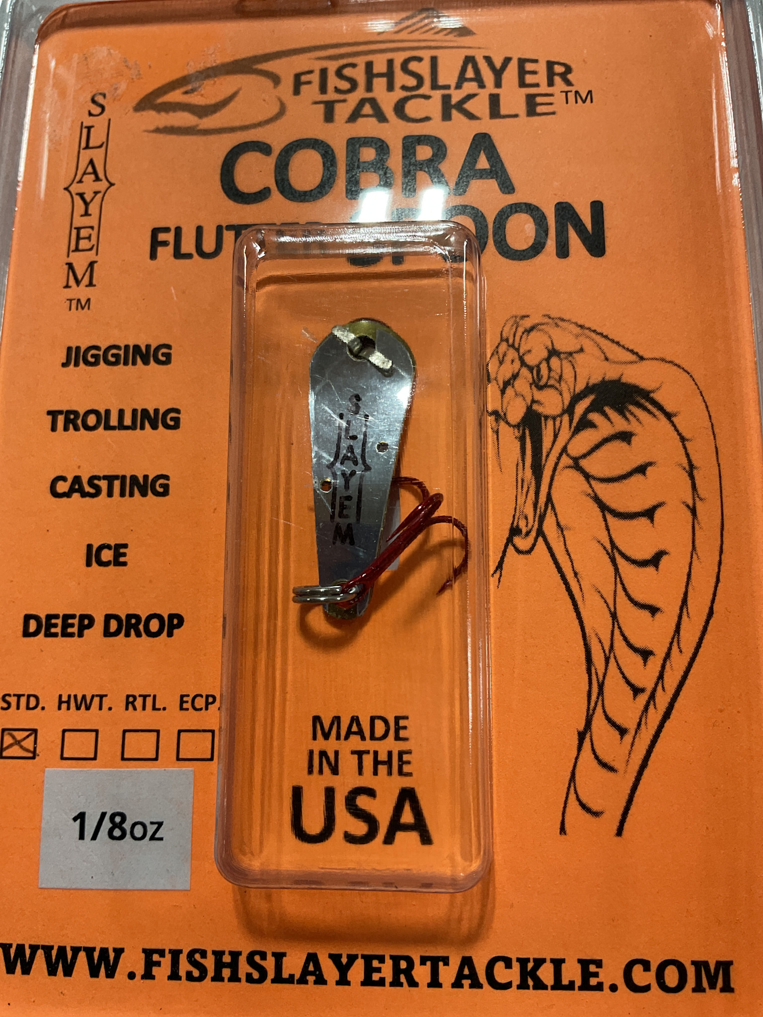 COBRA FLUTTER STANDARD SPOON CHROMEZILLA 1/8OZ - All Seasons Sports, Inc