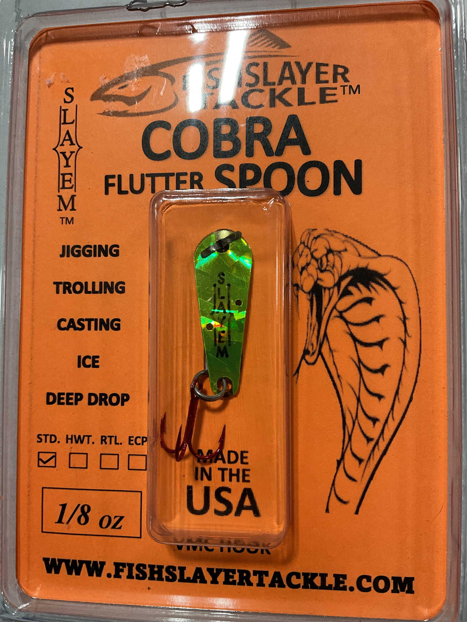 COBRA FLUTTER STANDARD SPOON CRAZY GOLD 1/8OZ - All Seasons Sports, Inc