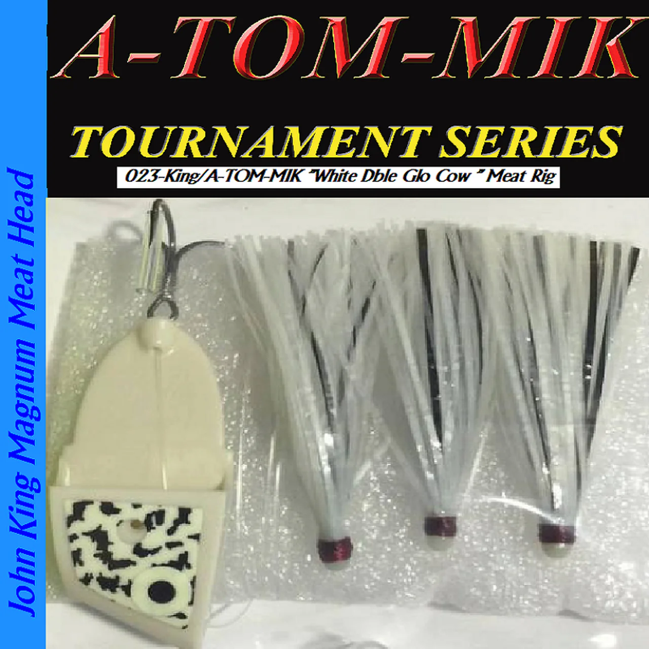 (KING-023) A-TOM-MIK MEAT RIGS W/KING HEAD WHITE DOUBLE GLOW COW - All Seasons Sports, Inc