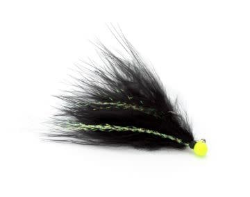 Challenger Lures CHALLENGER MARABOU JIG 1/64oz CHART HEAD /BLACK BODY ...