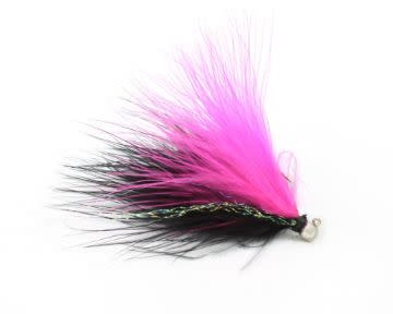 Challenger Lures CHALLENGER MARABOU JIG 1/64oz NICKEL HEAD /BLACK PINK ...