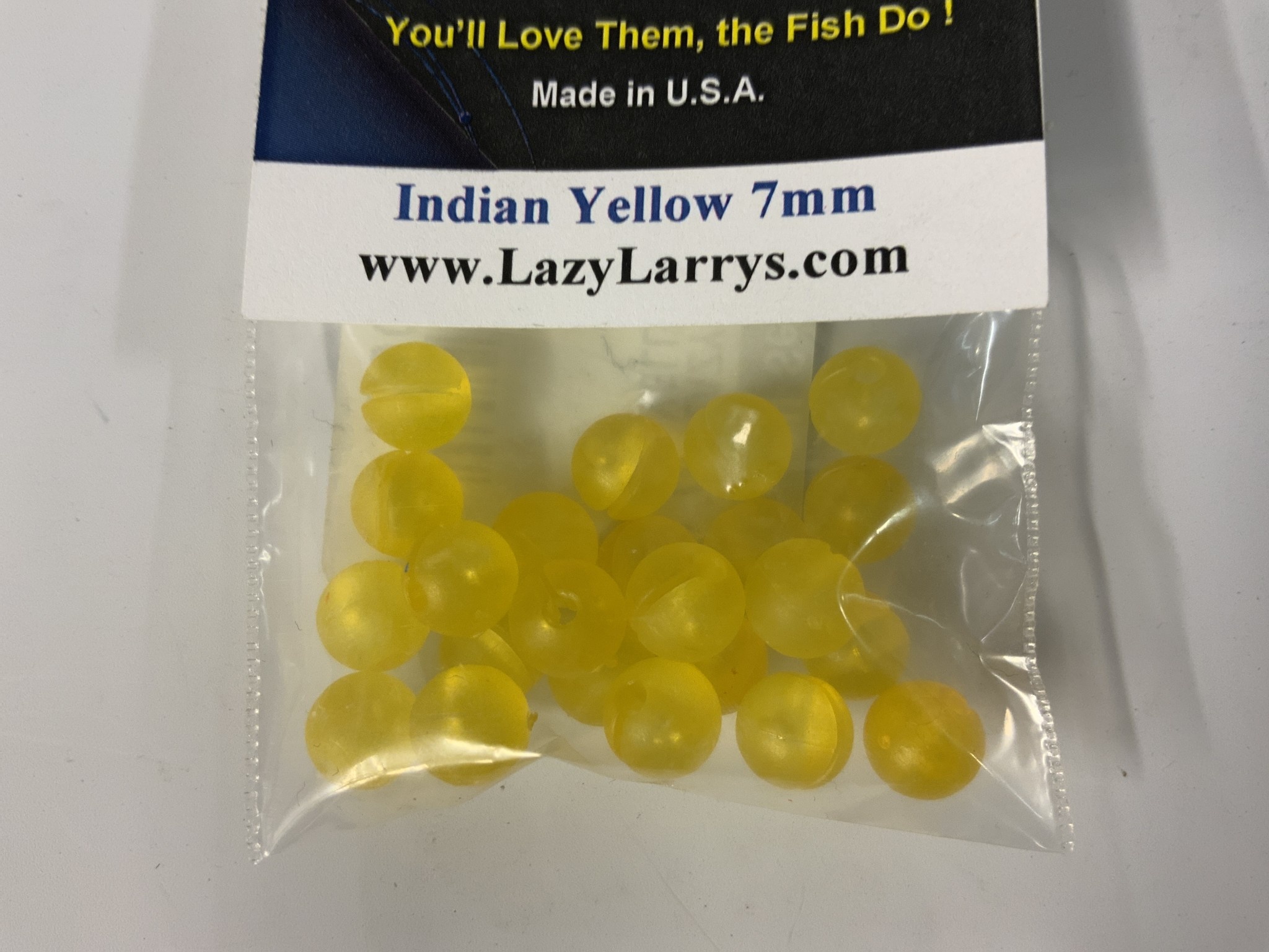 Lazy Larry Lazy Larry Beads Indian Yellow 7MM - All Seasons Sports, Inc