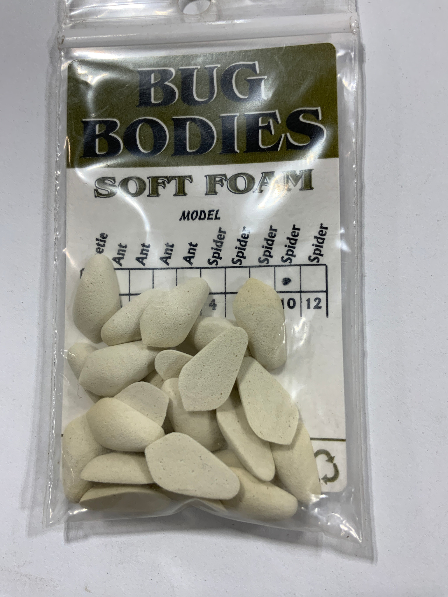 Wapsi FOAM BUG BODIES, #10 SPIDER, WHITE B10S001 - All Seasons Sports, Inc