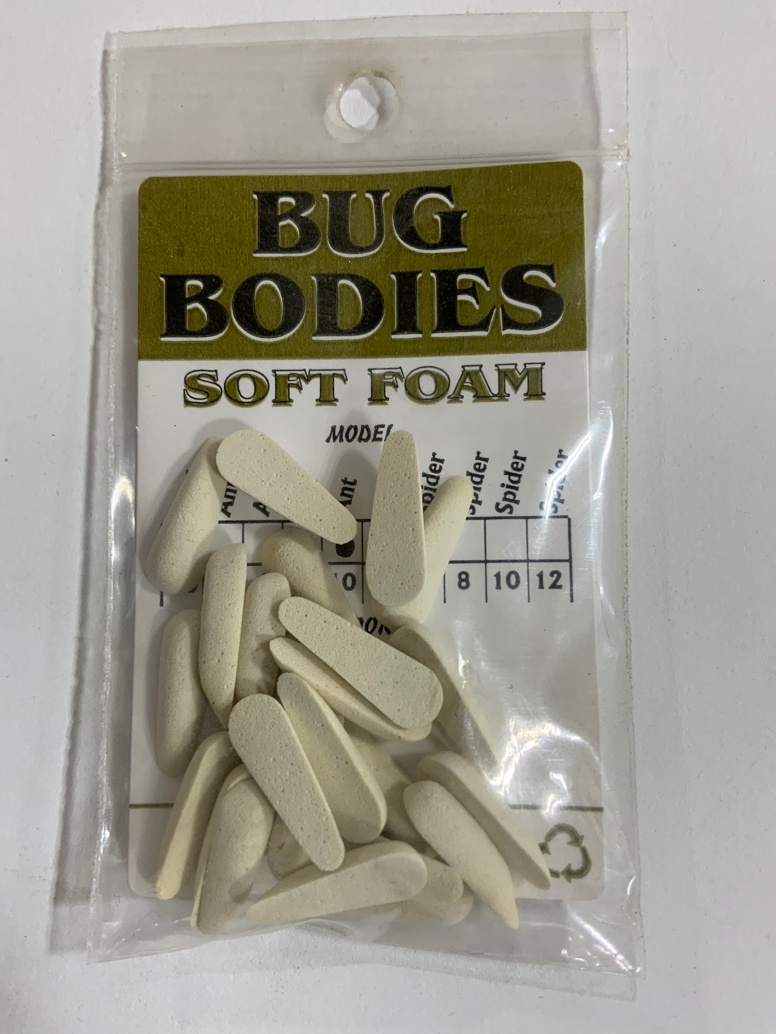 Wapsi FOAM BUG BODIES, #10 ANT, WHITE B10A001 - All Seasons Sports, Inc