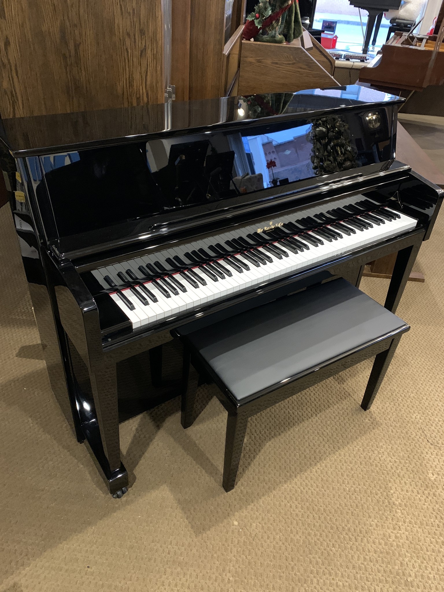 WM Knabe WMV245 Upright Piano (High Polish Ebony) - Baldwin Piano ...