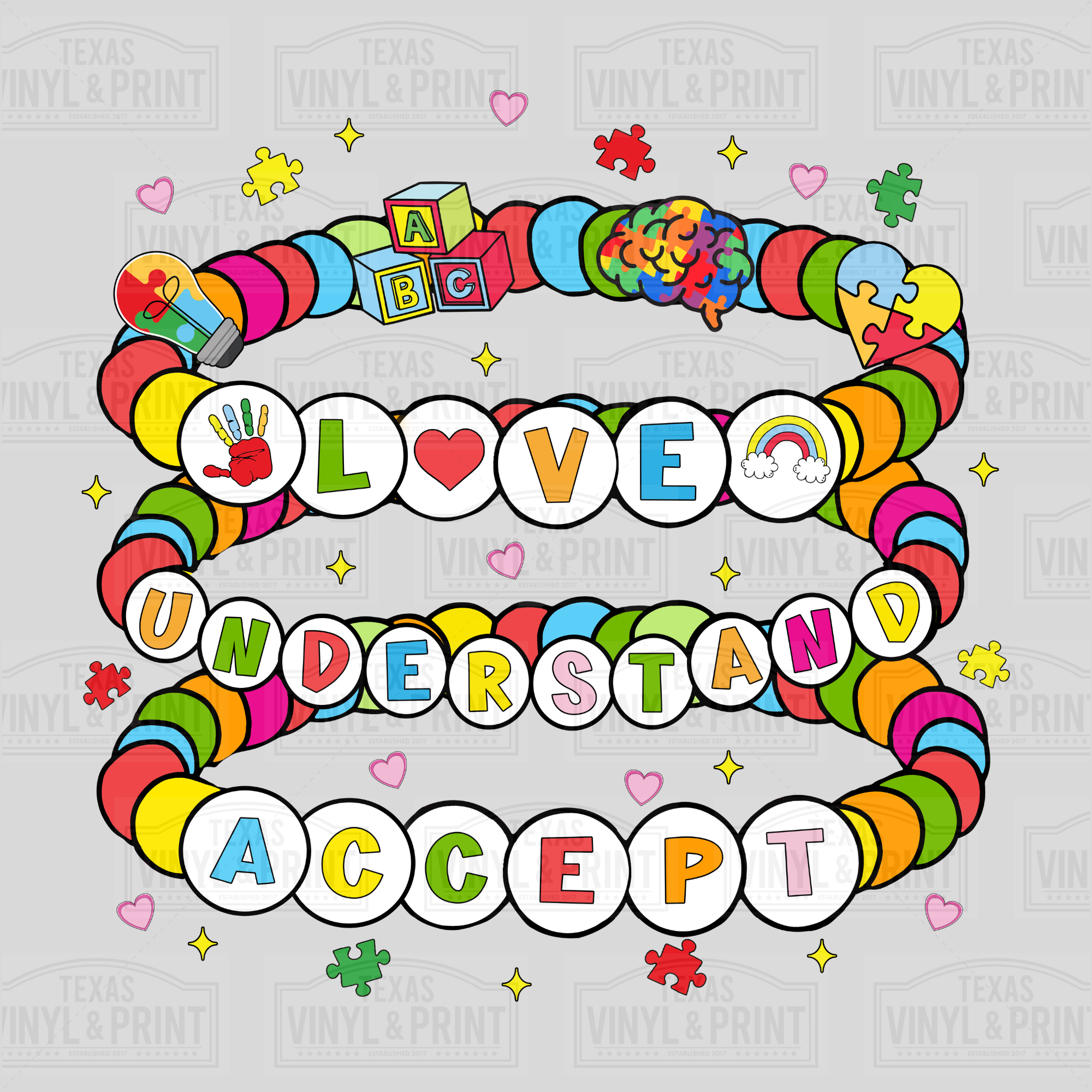 Love, Understand , Accept Autism Awareness Friendship Bracelets ...