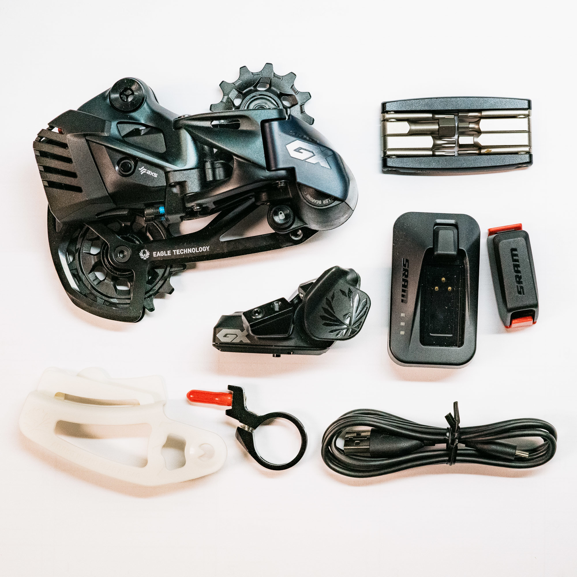SRAM GX Eagle AXS Upgrade Kit - Rear Derailleur, Battery, Eagle AXS Controller w/ Clamp, Charger ...