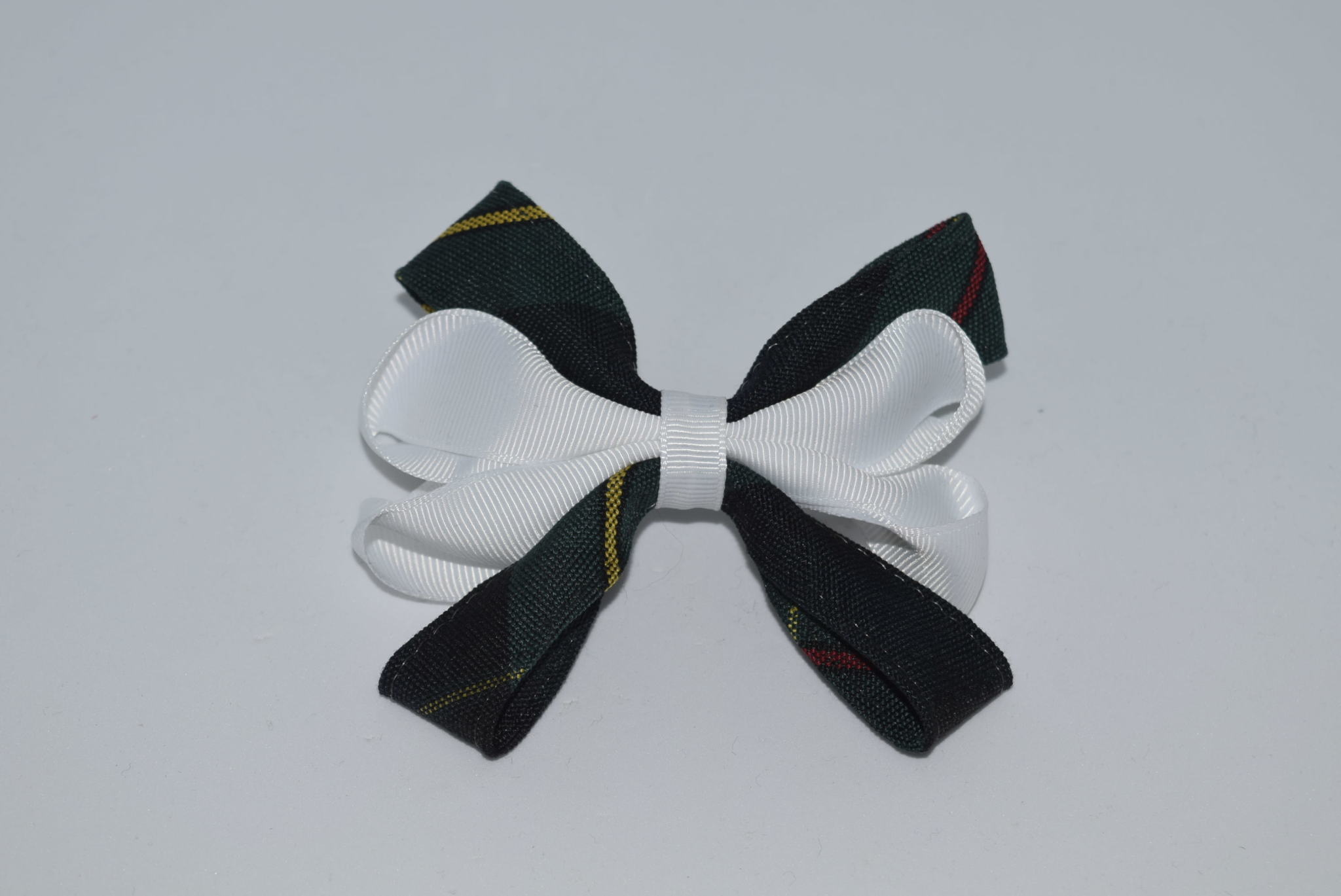 Plaid Carnival Bow WHT P83 - The Uniform Store